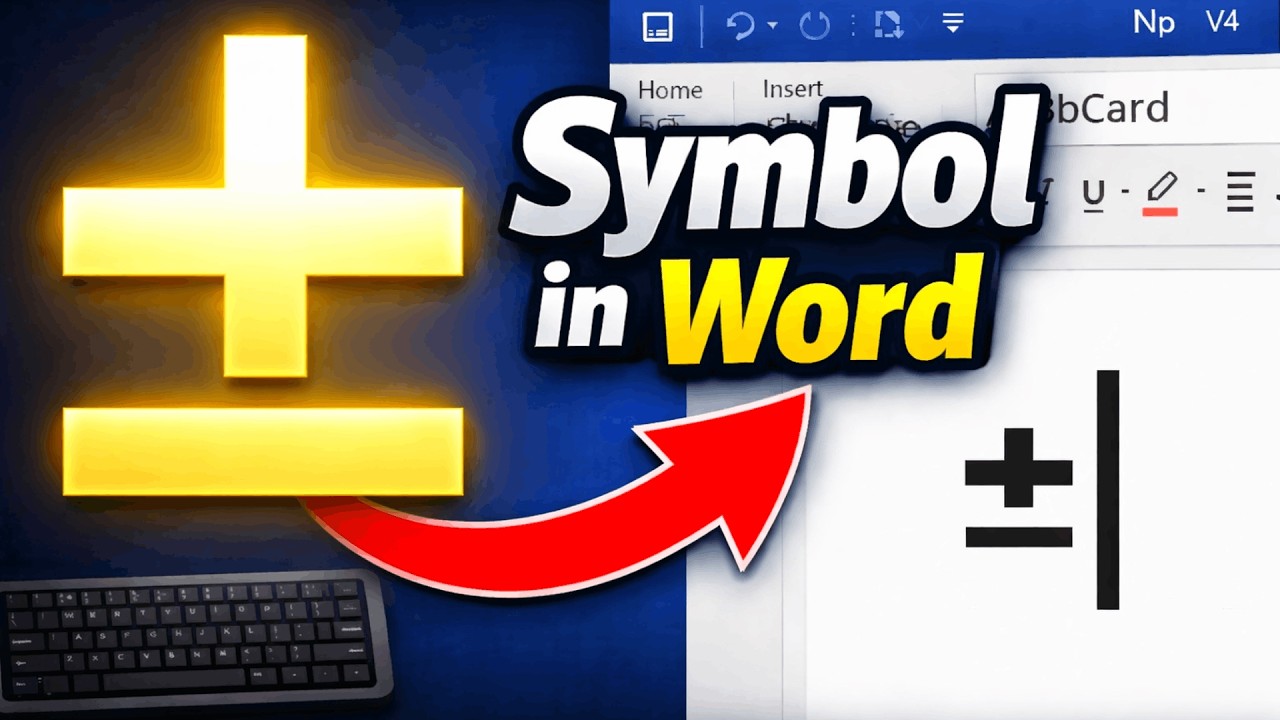 How to Insert Plus Minus Symbol in MS Word - YouTube