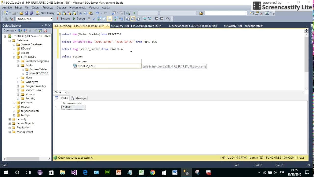 funciones en sql server - YouTube