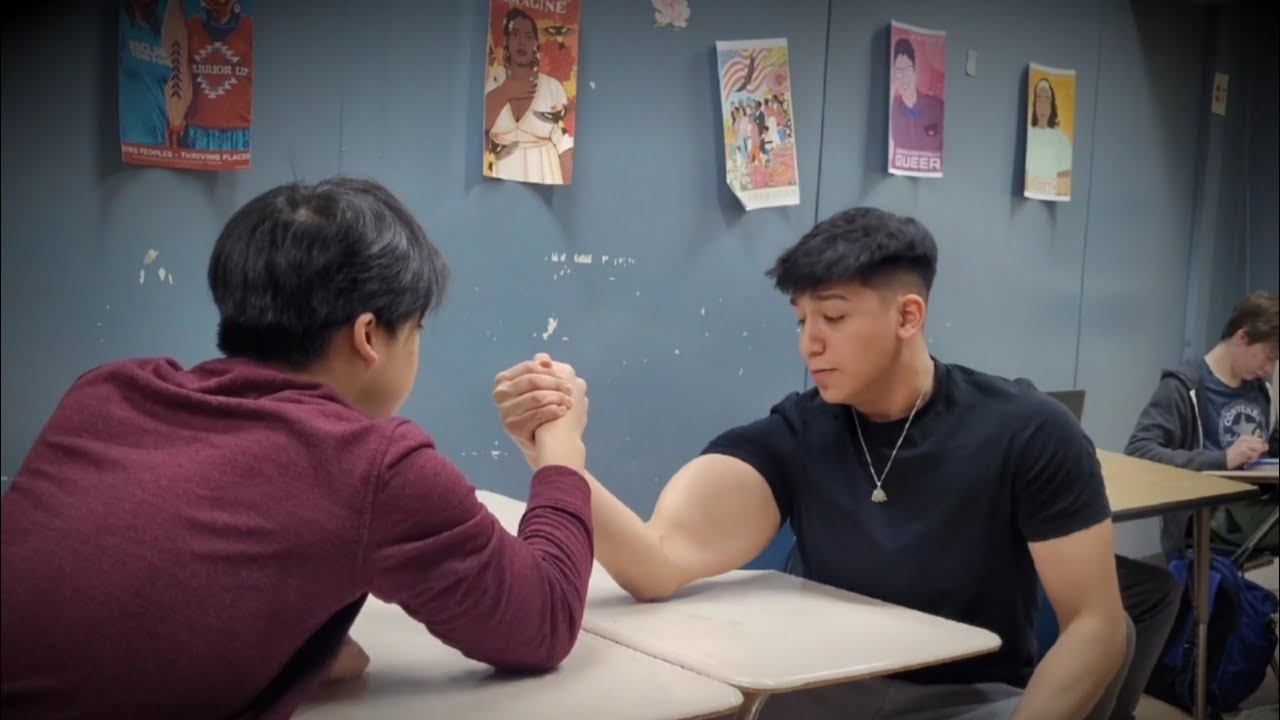 Arm Wrestling at School Challenge - YouTube