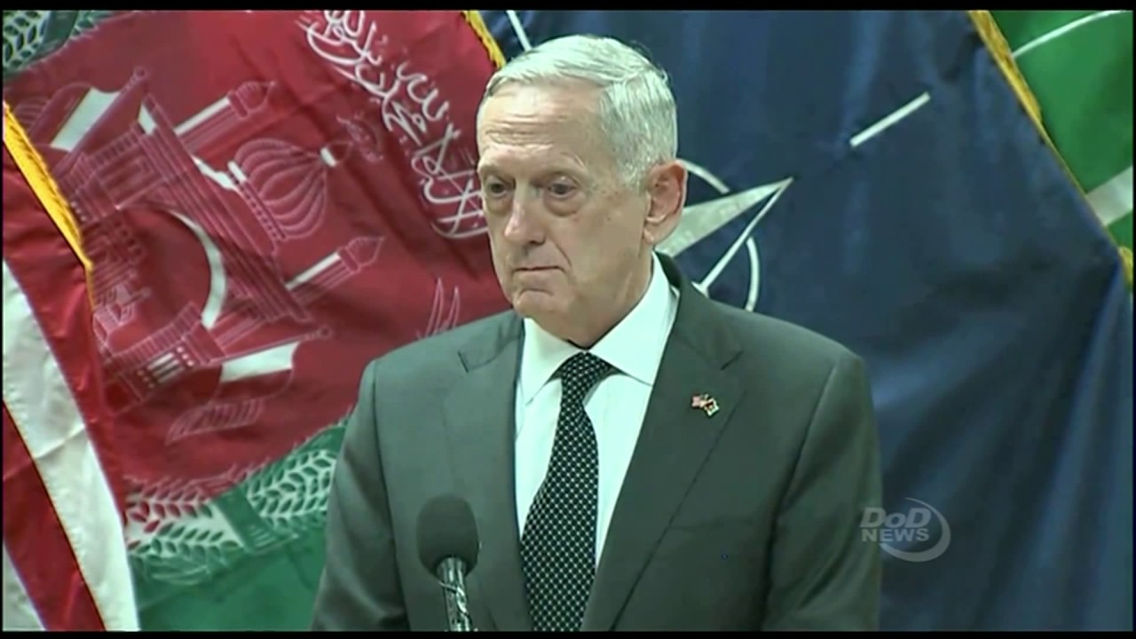Mattis, Resolute Support Commander Speak to Press - YouTube