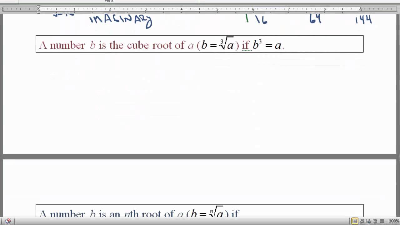 Square, Cube, nth Roots; Absolute Value Definition - YouTube