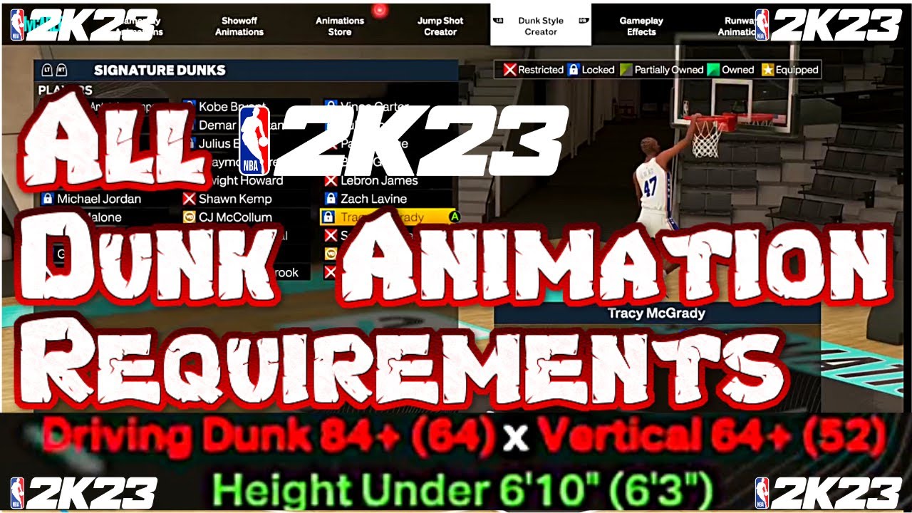 NBA2K23 | ALL Dunk Animation REQUIREMENT Caps For Best DUNKS ! - YouTube