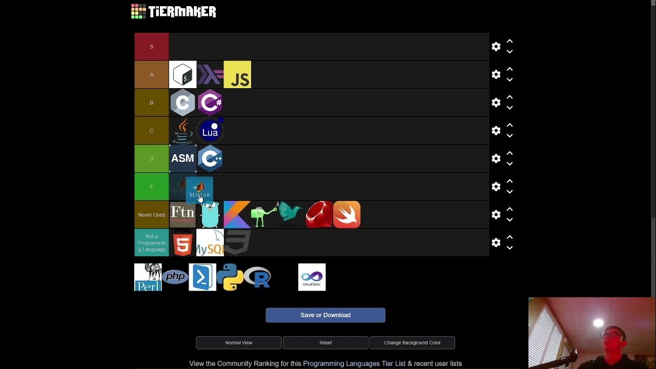 Programming Language Tier List Youtube