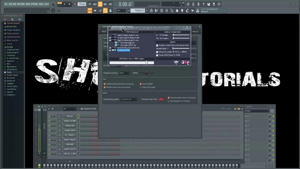 Fruity Loops Audio settings part 1 - configuring and understanding ASIO - YouTube