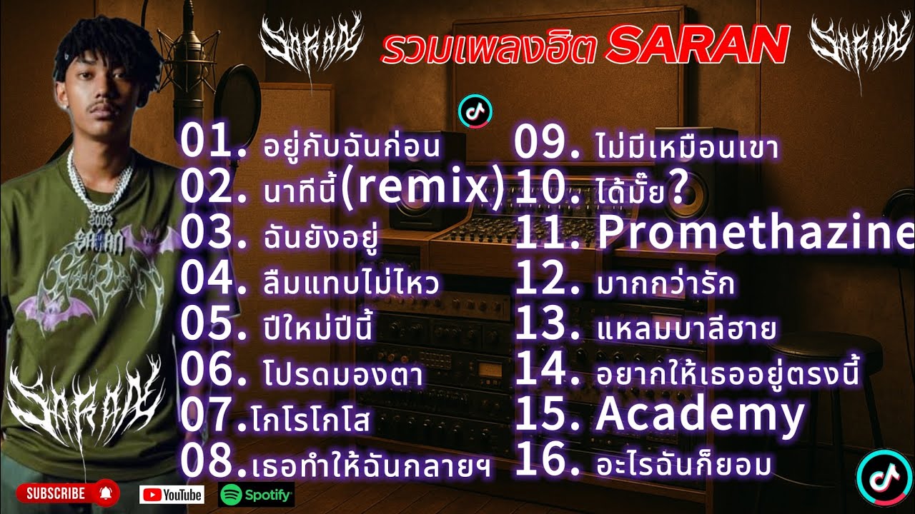 รวมเพลงฮิต SARAN ( ยังฟังอยู่ , อยู่กับฉันก่อน , นาทีนี้remix , ฉันยัง ...