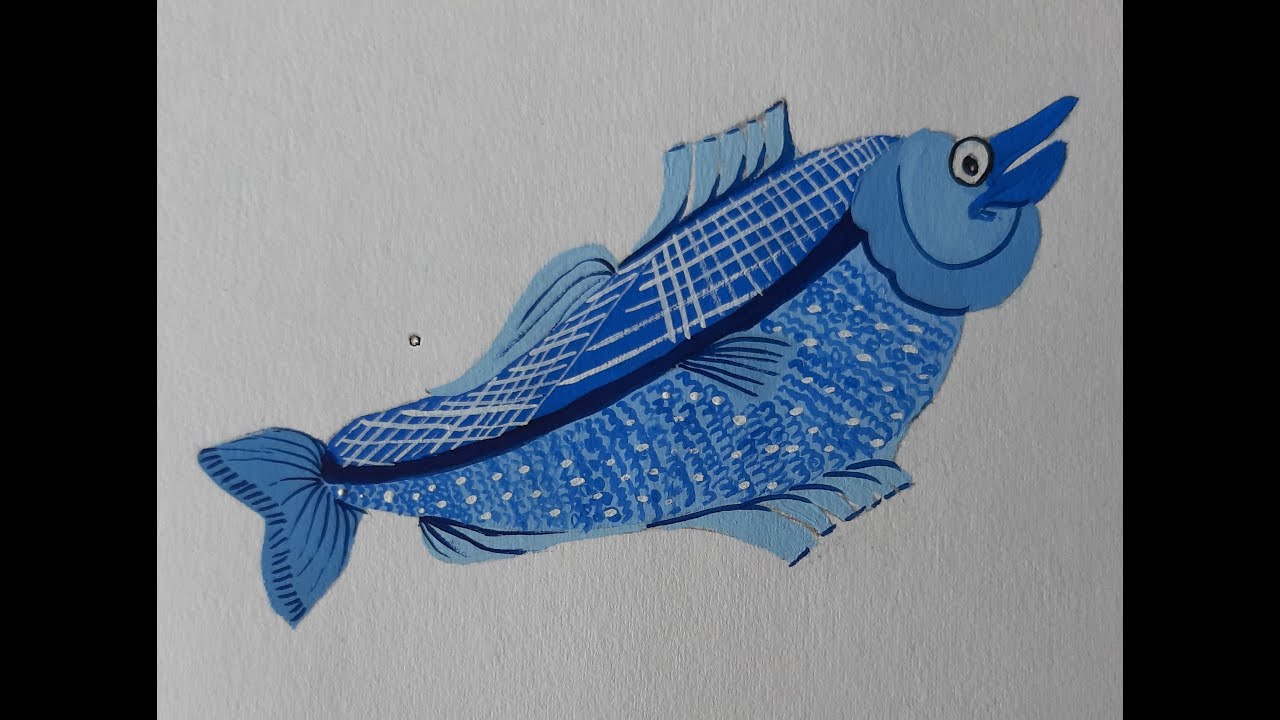 Free hand drawing - Blue fish - YouTube