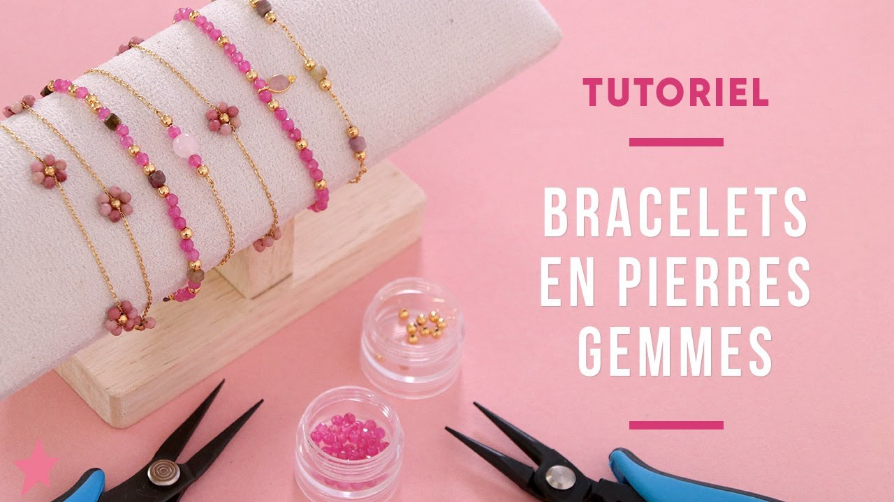 TUTORIEL | Faire des bracelets fins avec des perles en pierre gemme ...