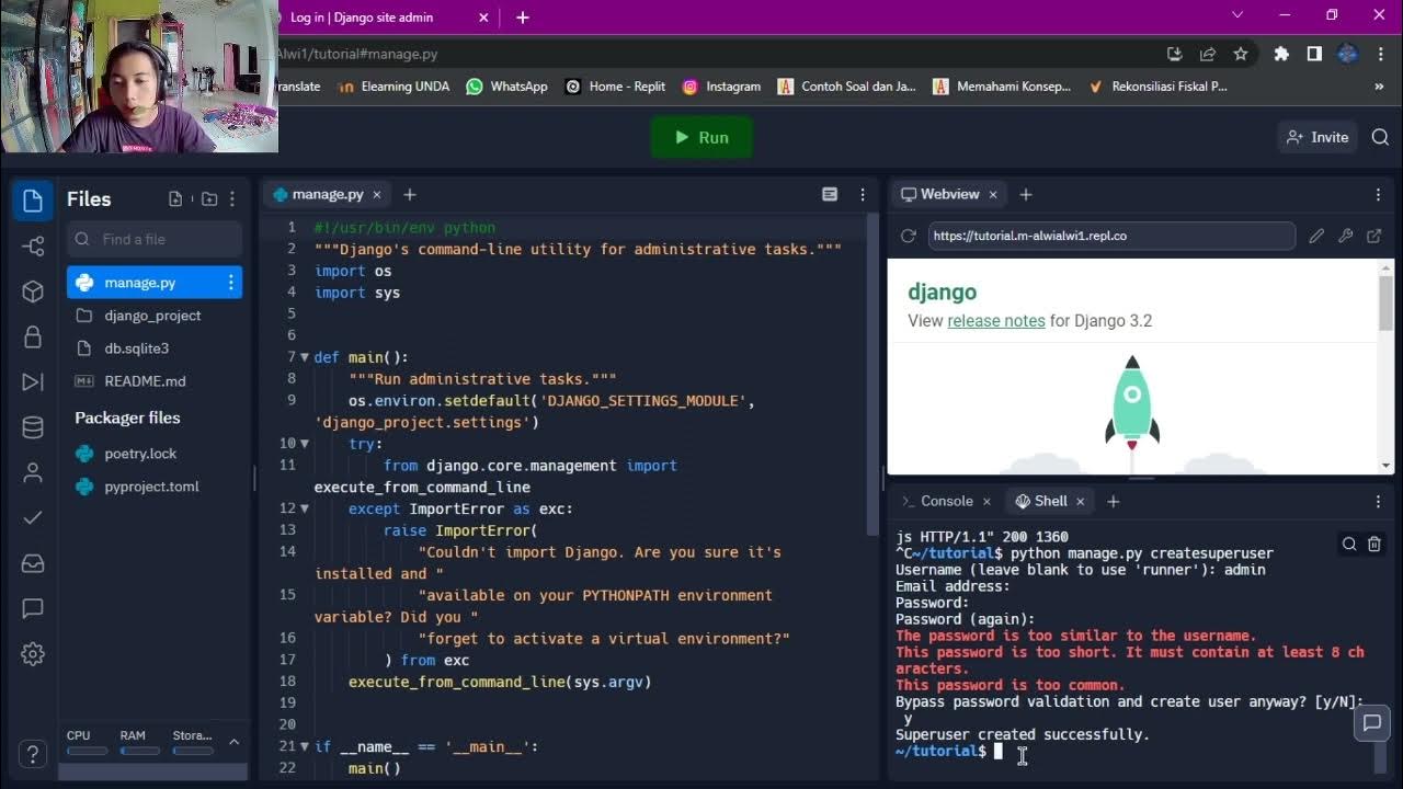 Cara membuat Project Django di Replit - YouTube