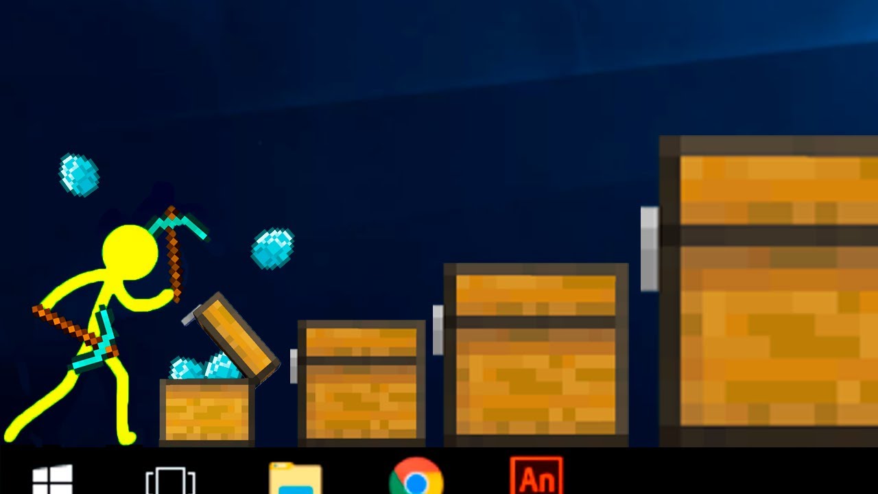 Minecraft vs Stickman Cartoon ~ SIZE COMPARISON CHEST in Minecraft ...