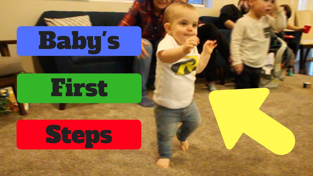Baby's First Steps On Birthday - YouTube