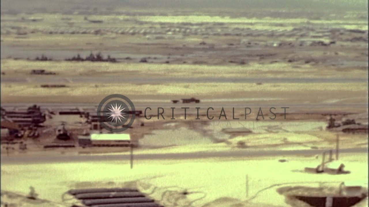 Aerial view of US Army Americal Division airbase at Chu Lai in Vietnam ...
