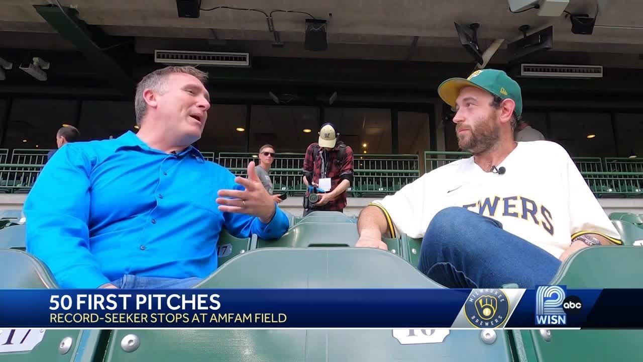 Comedian trying to throw out 50 first pitches - YouTube