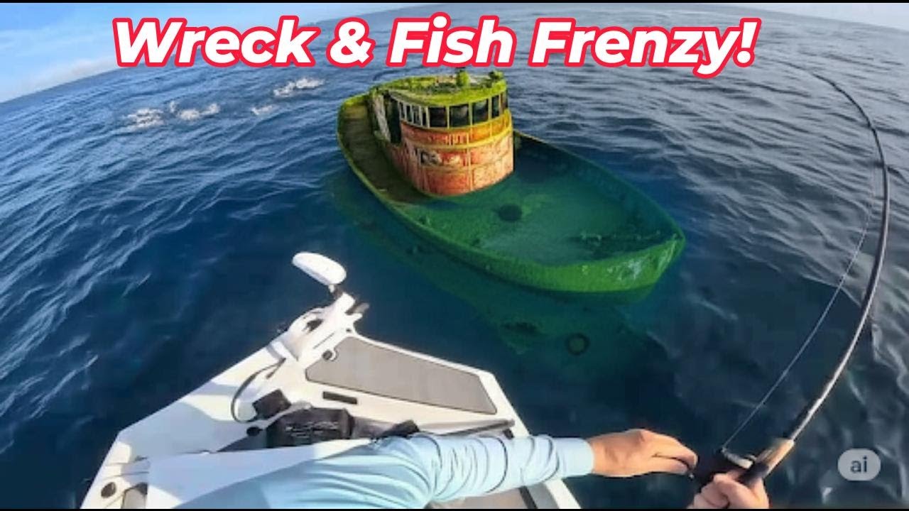 Fishing a Sunken Tugboat in Florida – Barracuda & Massive Fish Frenzy ...