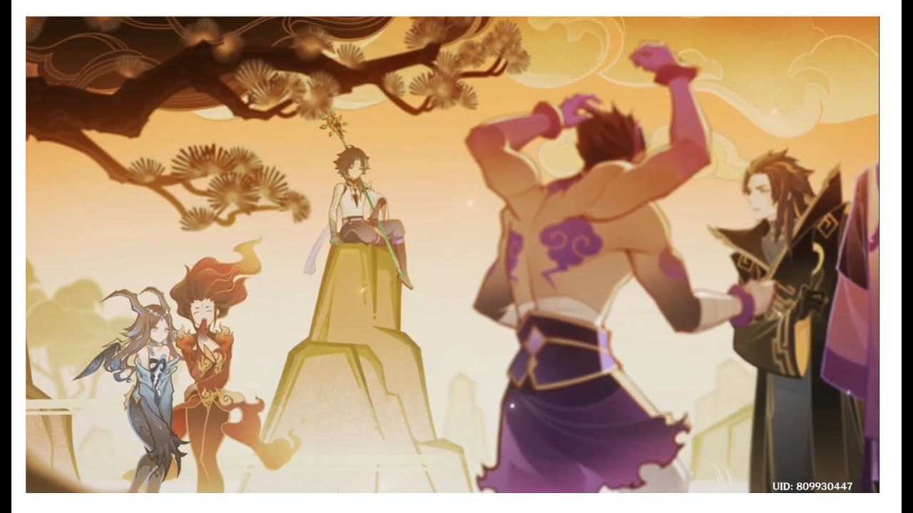 Cutscene Xiao and the 5 Yakshas in the chasm ( Event Story At Tunnel's end, light ) - YouTube