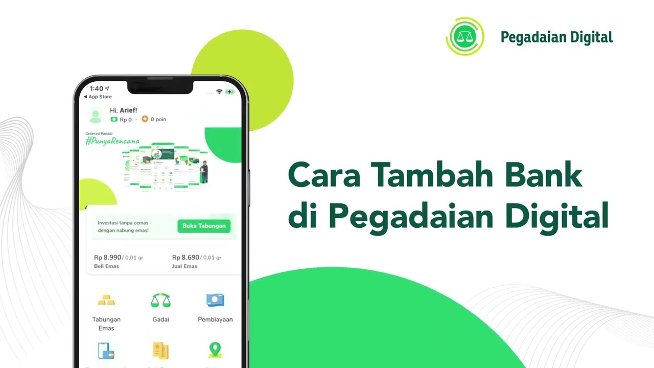Cara Tambah Rekening Bank di Aplikasi Pegadaian Digital - YouTube