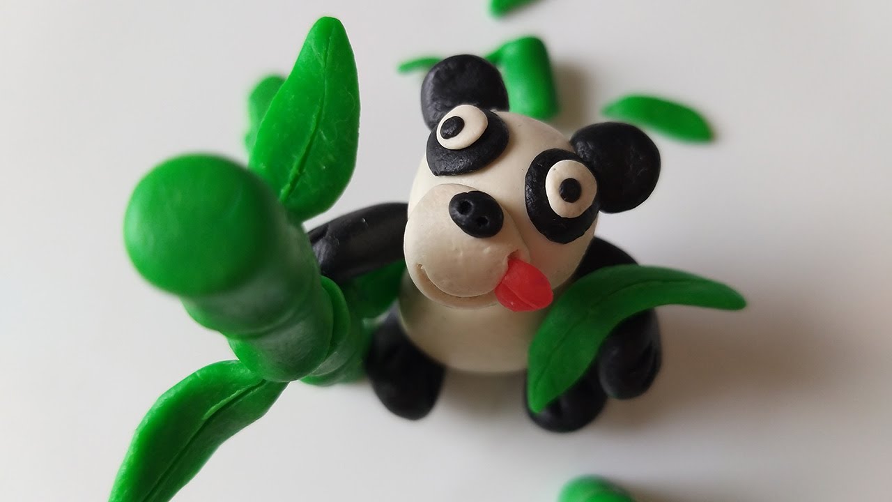 How to make Panda 🐼 of modelling clay or fondant - YouTube