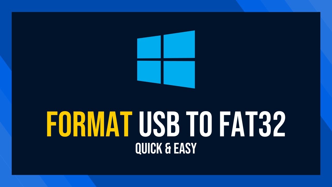 How to Format USB Drive to FAT32 on Windows - YouTube