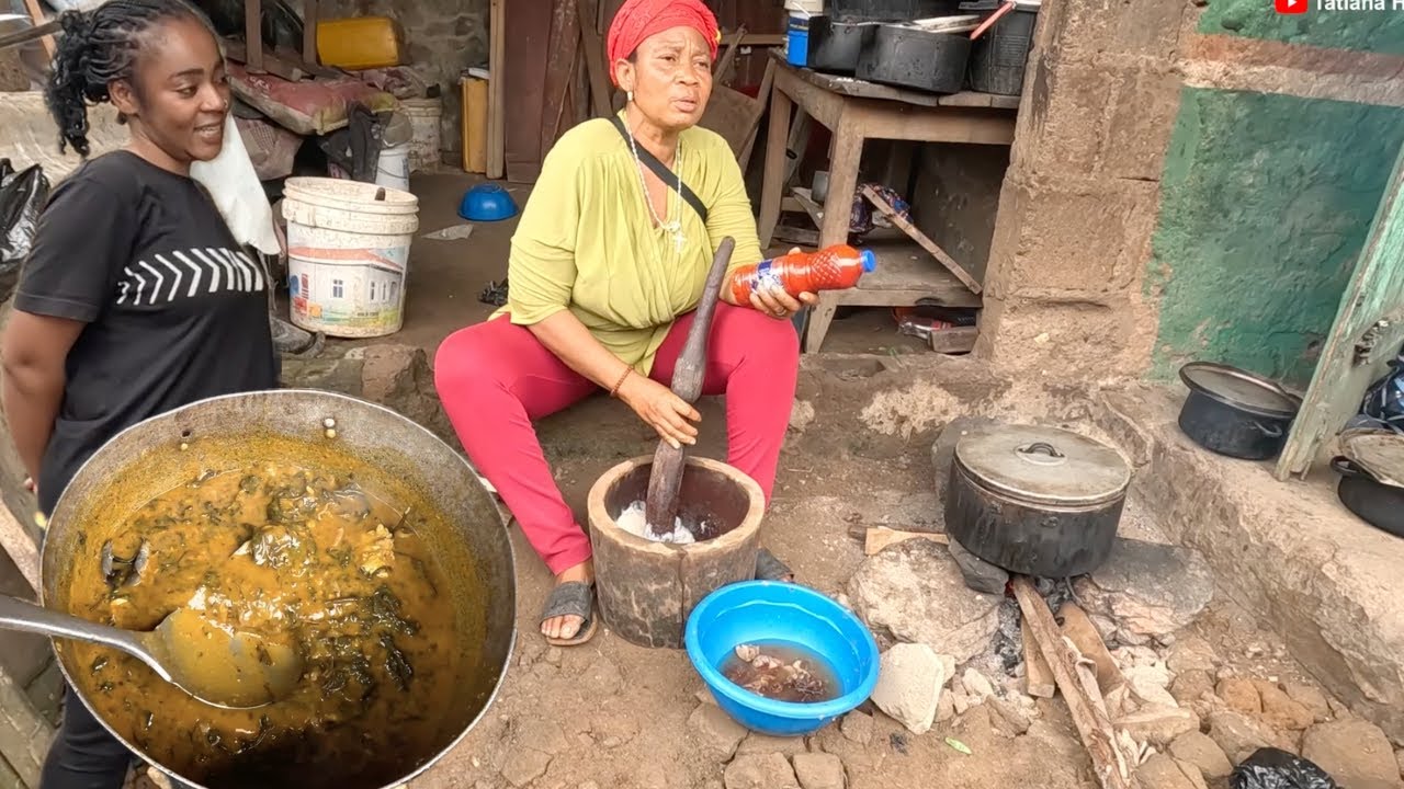 Cooking Most Famous DISH for IGBO's IN Nigeria | bitter leaves soup ...