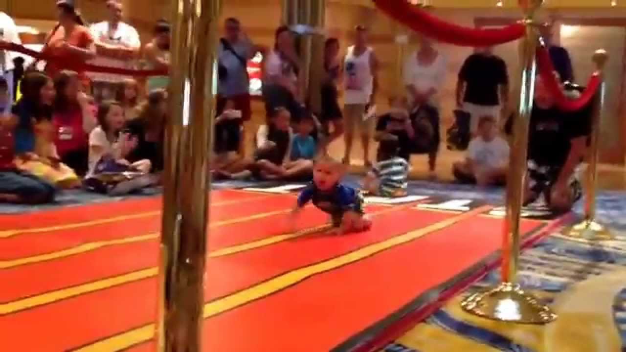Baby Crawling Race on The Disney Dream Cruise - YouTube