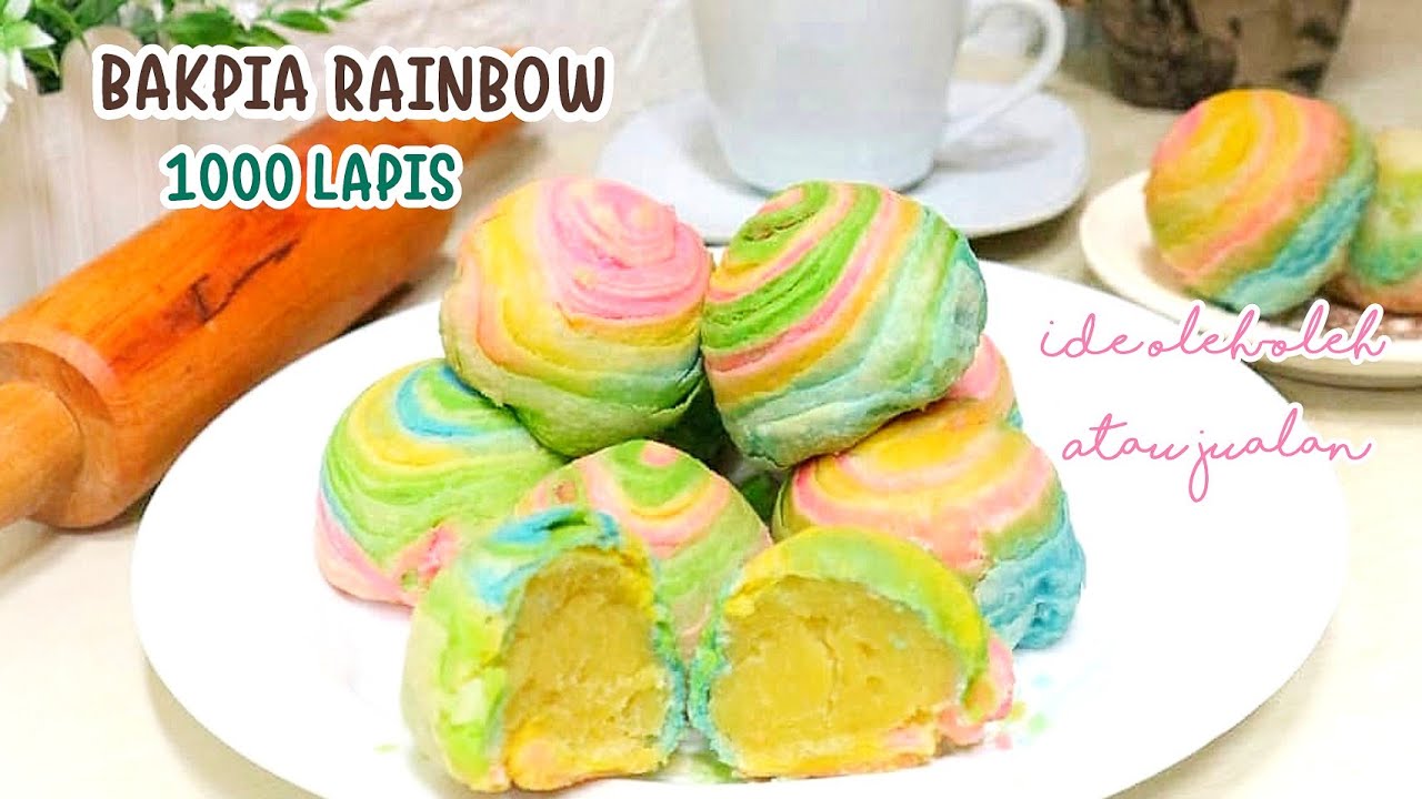 BAKPIA RAINBOW 1000 LAPIS || RAINBOW MOONCAKE RECIPE - YouTube