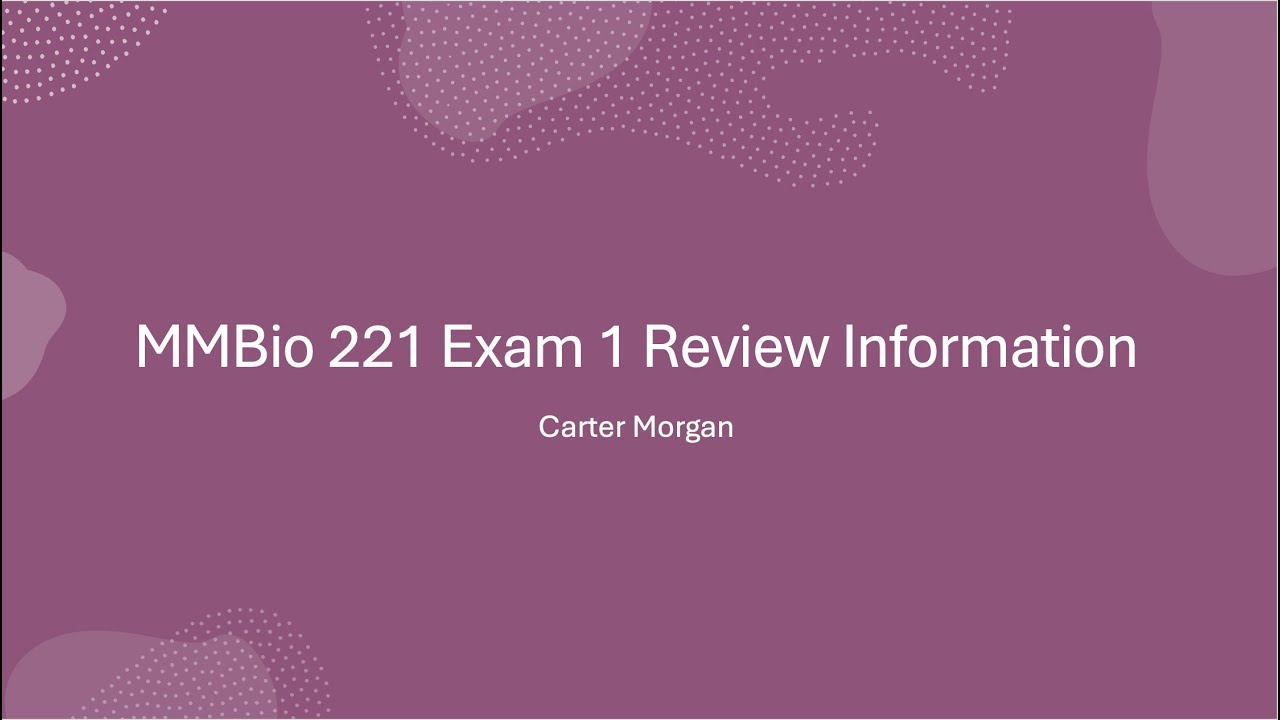 Mmbio 221 | Exam 1 Review | Winter 2026 - YouTube
