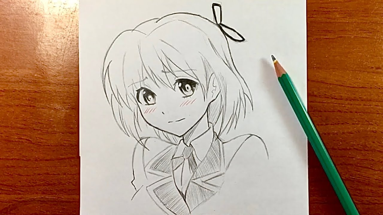 درس رسم الانمي تعلم رسم فتاة انمي بقلم رصاص فقط وباحترافية Youtube