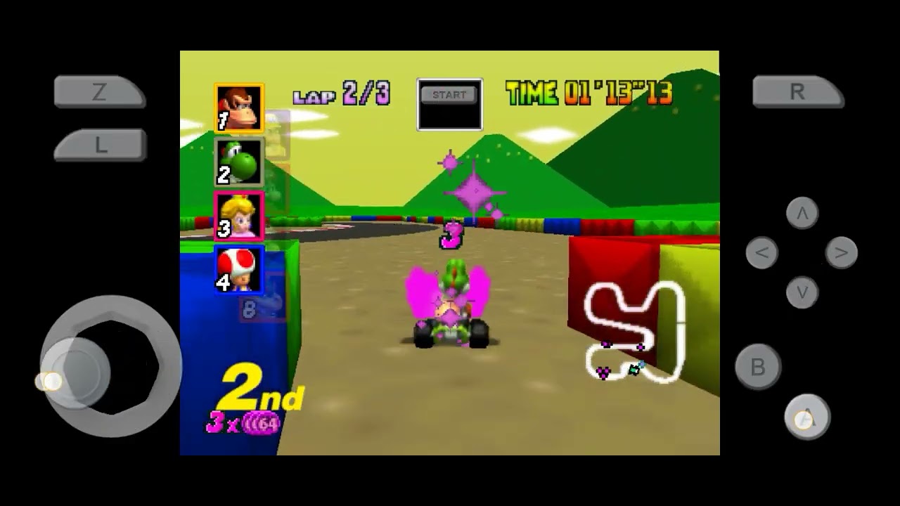 Mario Grand Prix, 50cc, Flower cup, N64 coins race, Mirror mode - YouTube