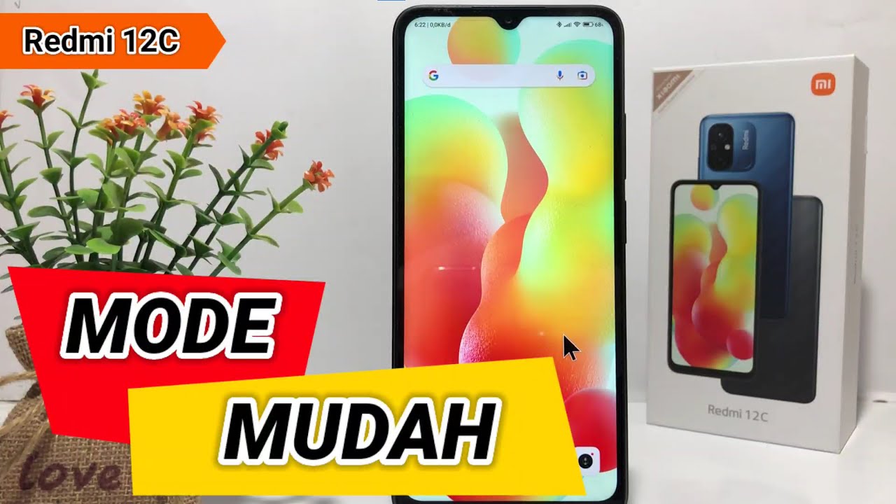 Cara Aktifkan Mode Mudah di HP Redmi 12C - YouTube