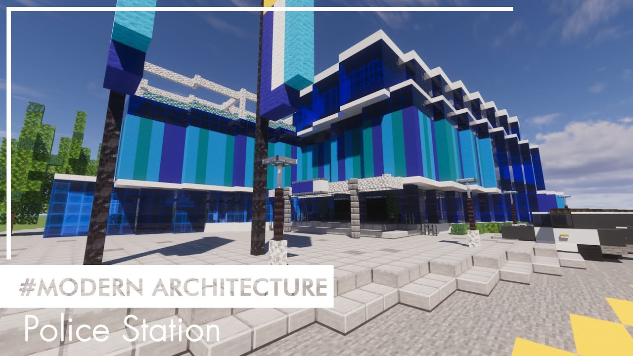 Minecraft Police Station - #ModernArchitecture // Minecraft Time lapse ...