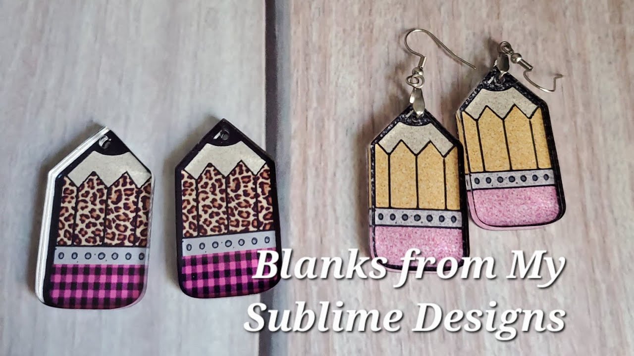 How I Sublimation acrylic ribbon keychain & pencil earrings from My ...
