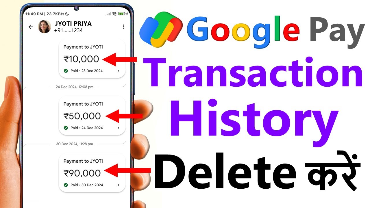 Google pay transaction history delete | How to delete google pay chat ...