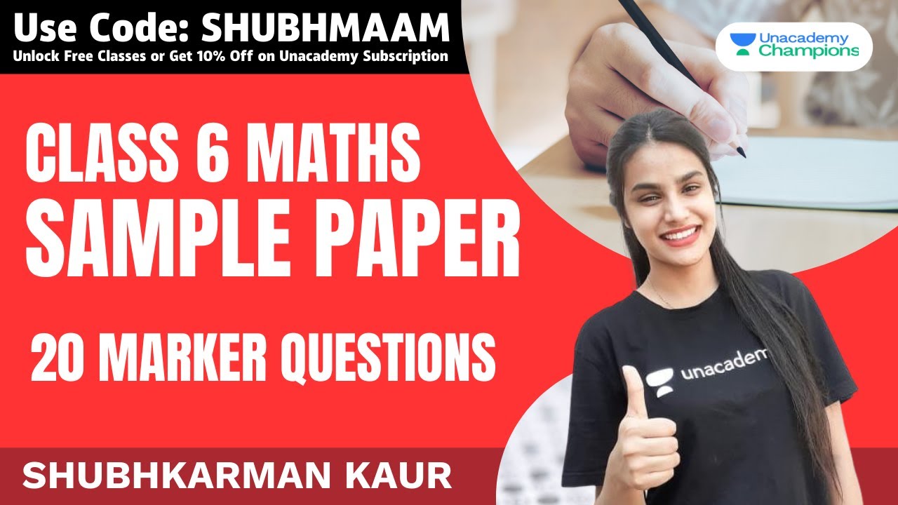 Class 6 Maths Sample Paper 20 Marker Questions NCERT Shubhkarman Class 6 Maths Sample Paper 20 Marker Questions NCERT Shubhkarman