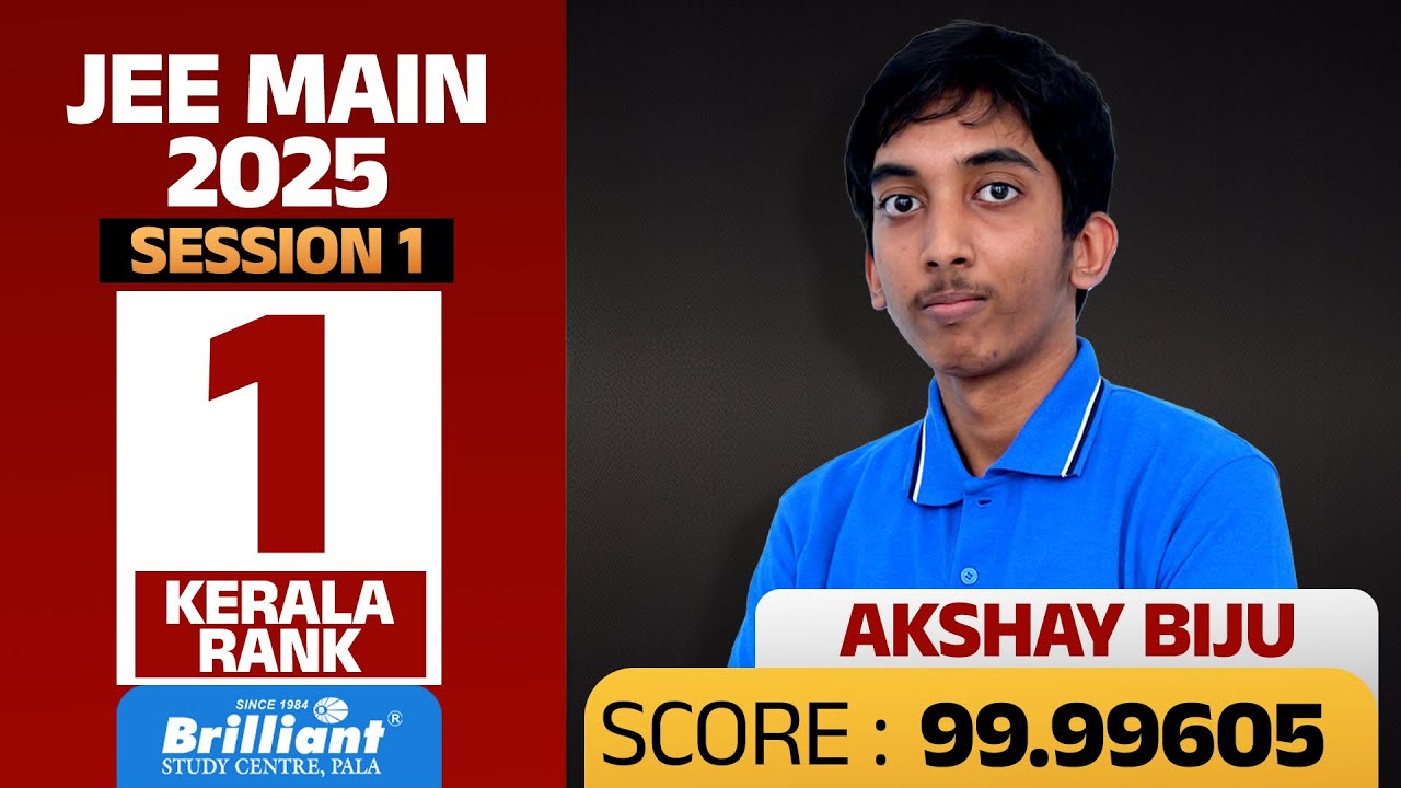 JEE Main 2025 Session 1 | Kerala Topper | 1st Rank Holder | Akshay Biju ...