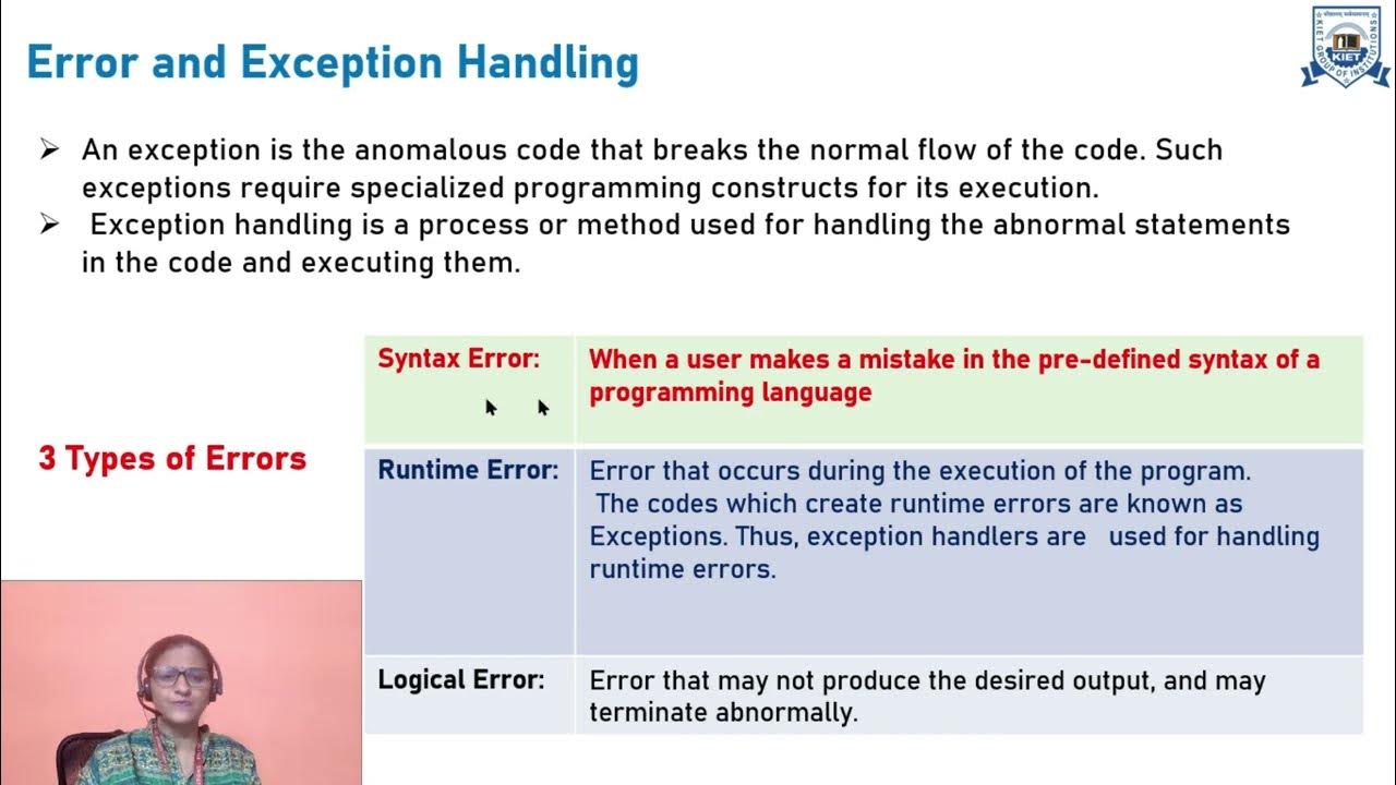 L - 11 | Unit - 3 | EVENT HANDLING, ERROR AND EXCEPTION HANDLING | Web ...