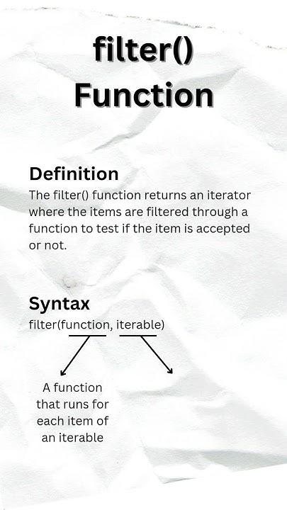Filter Function #shorts #python #filter #function #programming #coding ...