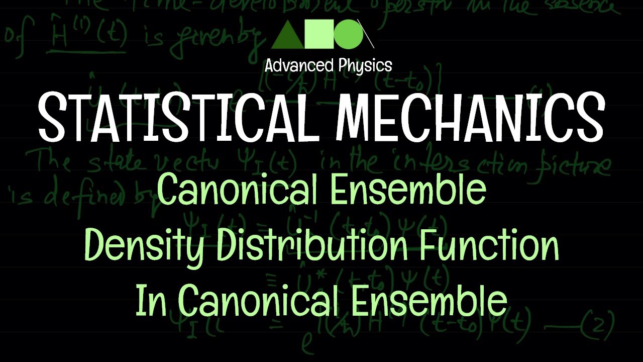 Statistical Mechanics - Canonical Ensemble : Density Distribution ...