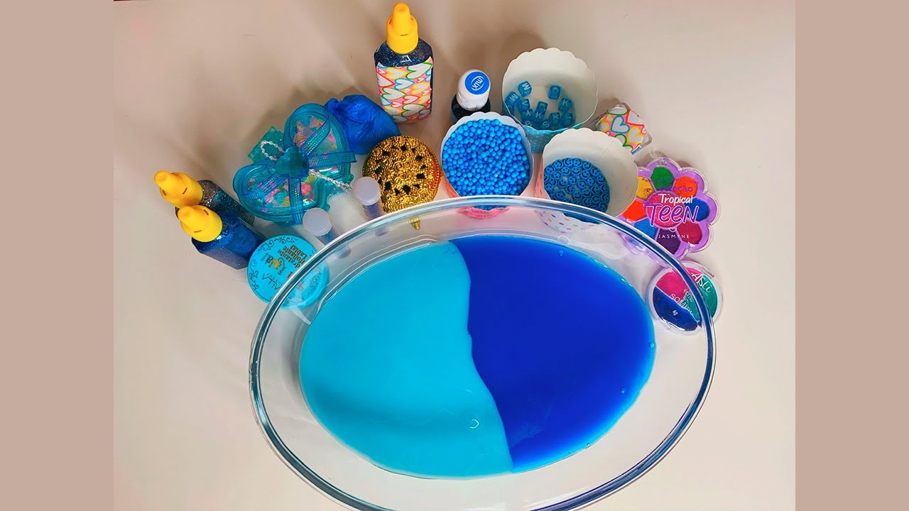 Slime video! ASMR - Blue slime, slime azul!! - YouTube