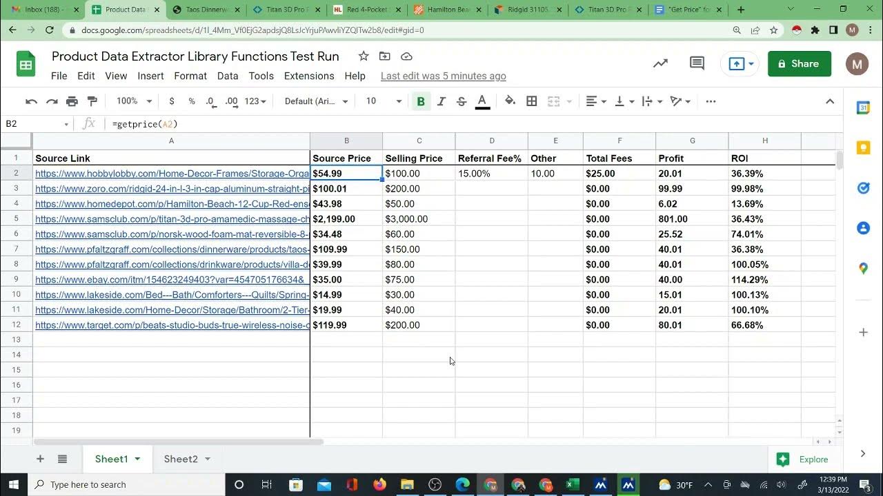 Track Prices from Suppliers in Google Sheets! - YouTube