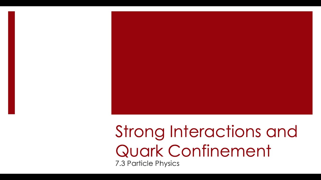 Strong Force/Interaction and Quark Confinement - YouTube
