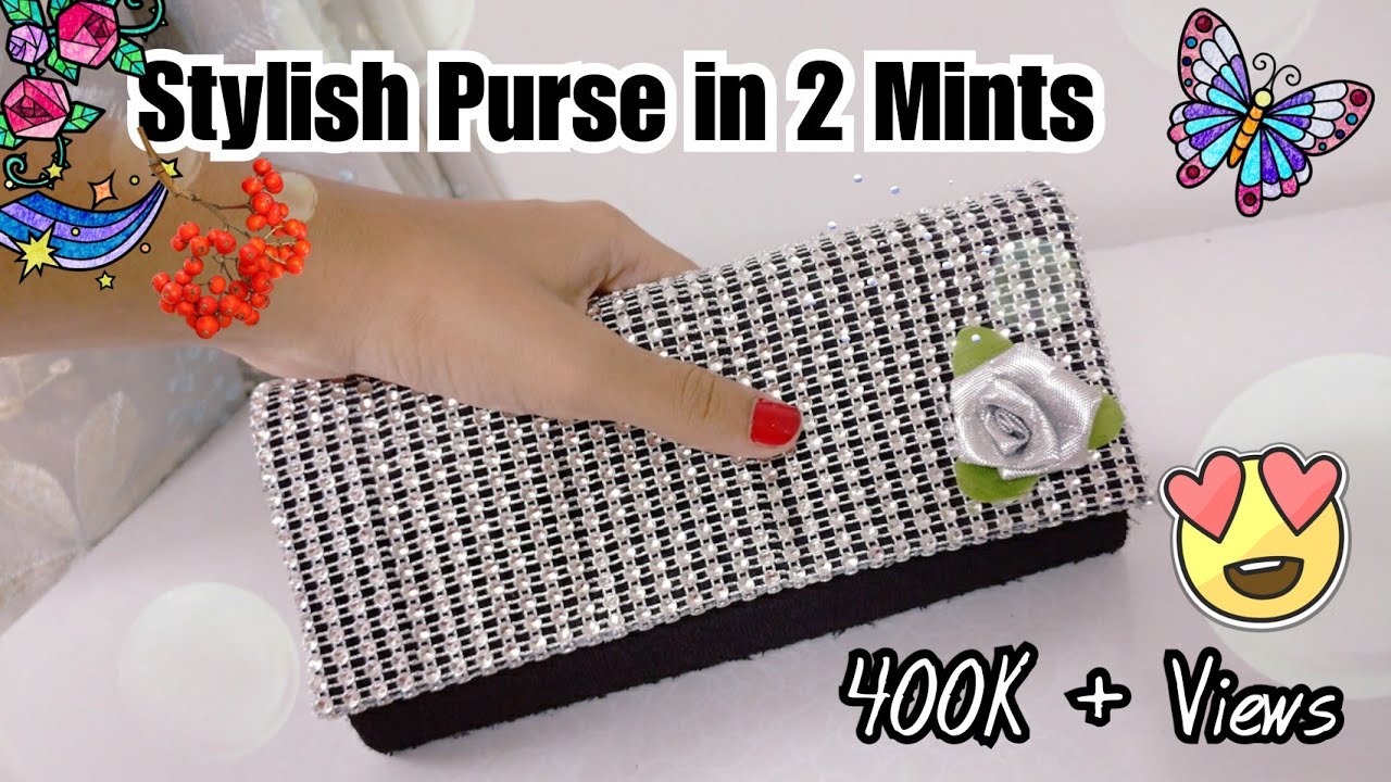 How To Make Stylish Purse in 2 Mints - No Sew | DIY Stylish Lace Purse ...