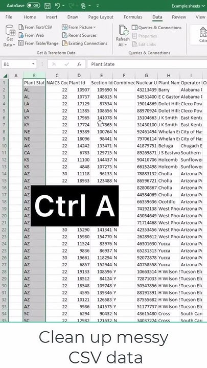 Clean up messy CSV data in Excel #shorts #excel #csv #data #cleanup - YouTube