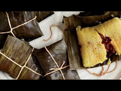 Tamales, wrapped in banana leaves - YouTube