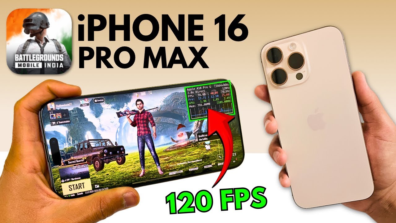 iPhone 16 Pro Max BGMI 120 FPS Test with FPS Meter🔥😱SHOCKING Heating ...