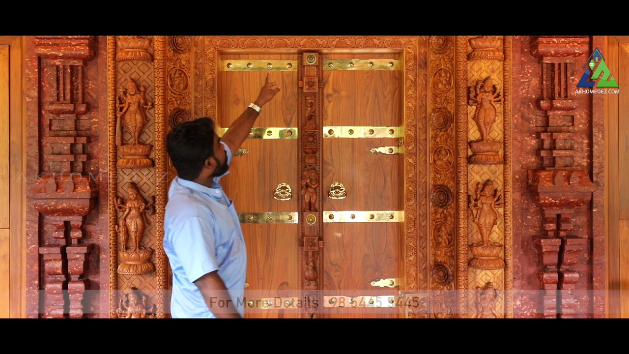 Traditional Main Door Designs - Andaladi Mana / തേക്ക് മരത്തി ...