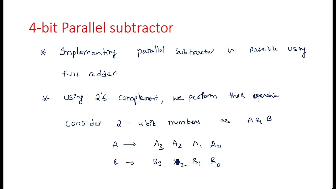 4 bit subtractor | Block Diagram | STLD | Lec-62 - YouTube