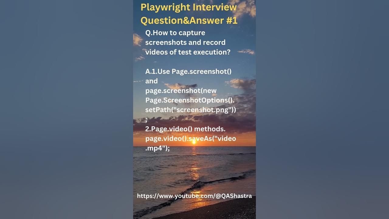Playwright Java Interview question and Answers_001 - YouTube