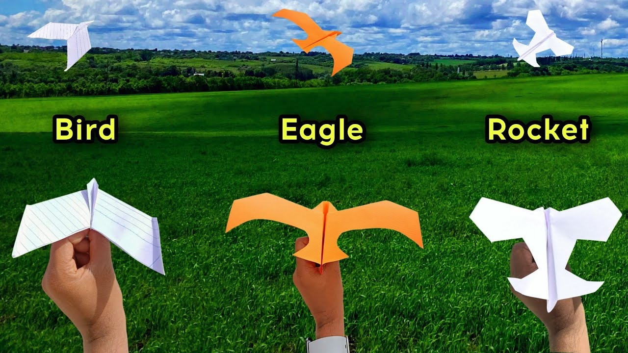 top 3 flying bird plane, best 3 paper flying bird, how to make ...
