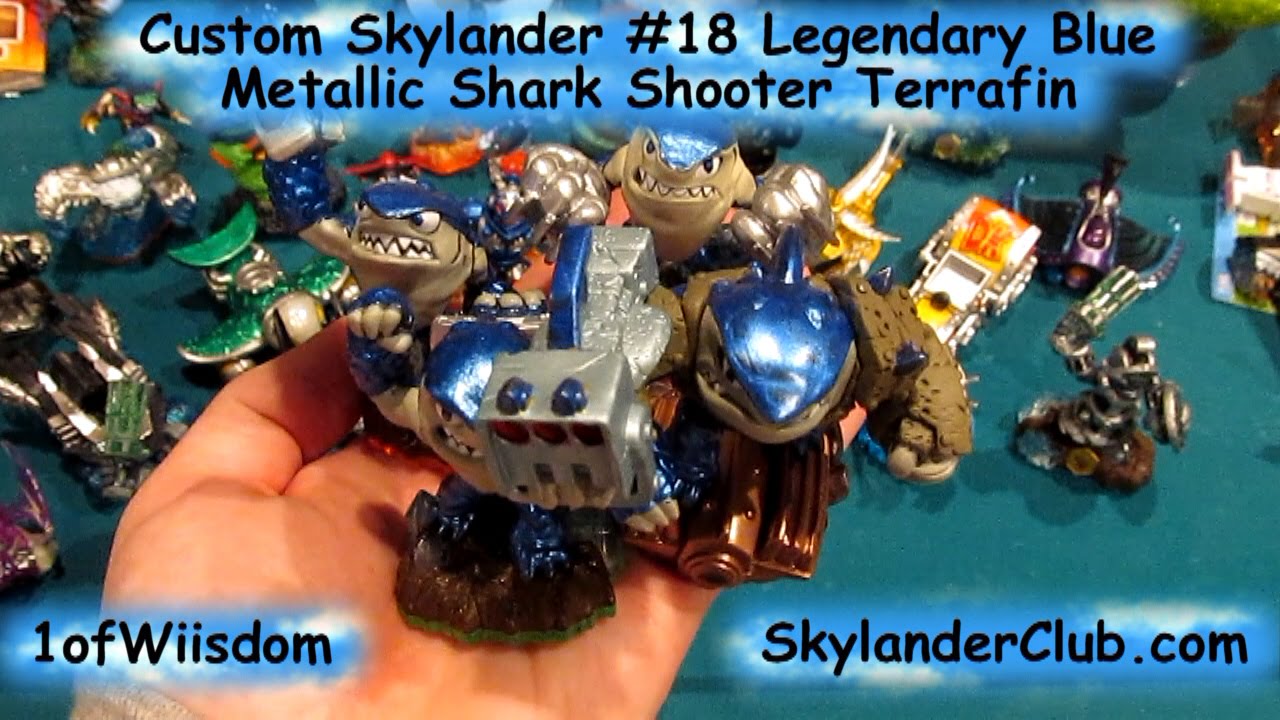 Custom Painted Skylander #18: Legendary Blue Metallic Shark Shooter ...