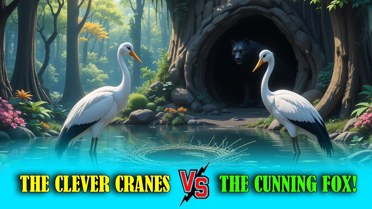 The Clever Cranes and the Cunning Fox 🦢🦊 | A Smart Animal Story for ...