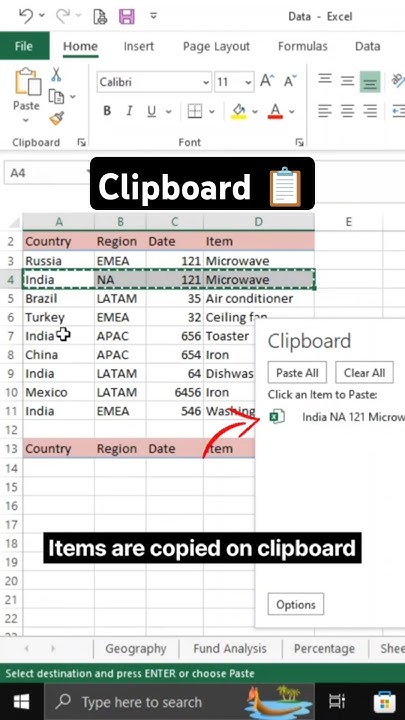 How to use clipboard in Microsoft Excel #excelformulas #exceltips #clipboard #exceleducation ...